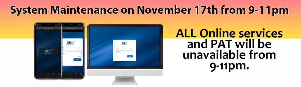 System Maintenance for November 17, 2022 – CODE Credit Union